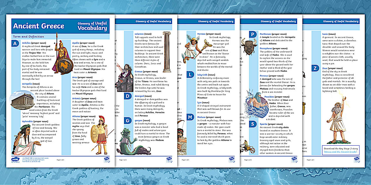 Ancient Greece Glossary | Twinkl Originals - Twinkl